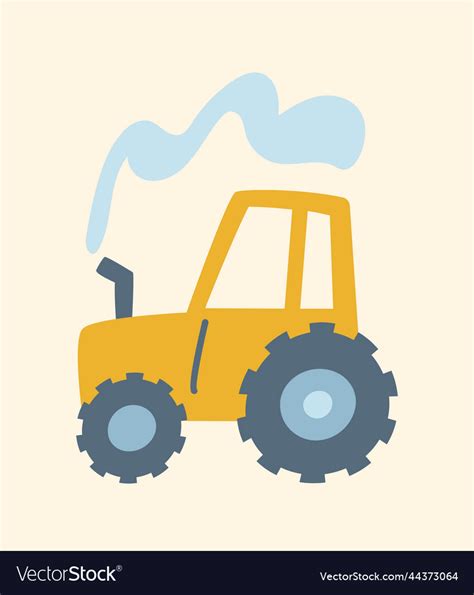 Cute Tractor Icon Royalty Free Vector Image Vectorstock