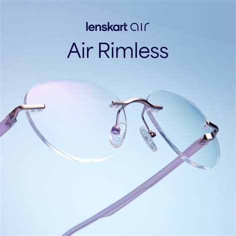 Buy Purple Gunmetal Rimless Geometric Lenskart Air Essentials La E16173