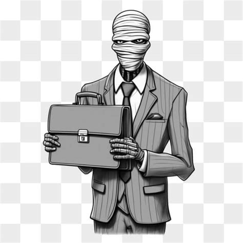 Descarga Empresario En Vendas Sosteniendo Un Maletín Bocetos En Línea