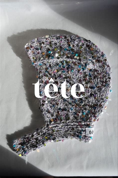 Чепчик с пайетками Tete Bonnet Винтажное кроше Вязаные капюшоны