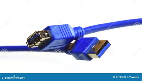 Usb Cable Isolated On White Stock Image Image Of Technical Network
