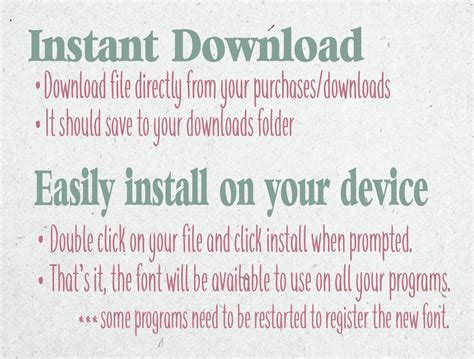 Installable Font Otf File Type Directly Into All Your Etsy