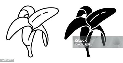 선형 아이콘 껍질을 벗긴 바나나 과일 과일 다이어트와 건강한 식습관 흰색 배경에 고립 된 간단한 흑백 벡터 A 라인에 대한 스톡 벡터 아트 및 기타 이미지 Istock