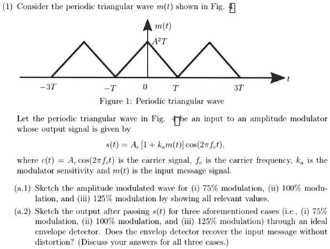 1 Consider The Periodic Triangular Wave Mt Shown In Fig 3t T Mt