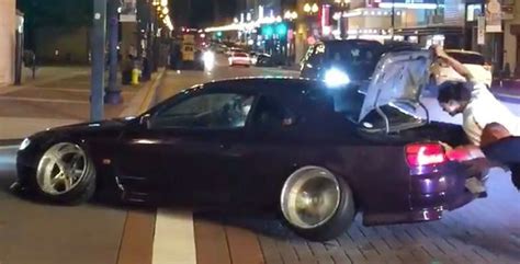 Nissan Silvia Entraps Itself On Absolutely Nothing To The Delight Of Many The Purple Coupe Was