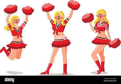 Football Girls Pom Pom Stock Vector Images Alamy