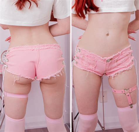 Pink Booty Shorts Low Rise Denim Egirl Y2k Lewdfashion Lewd Fashion