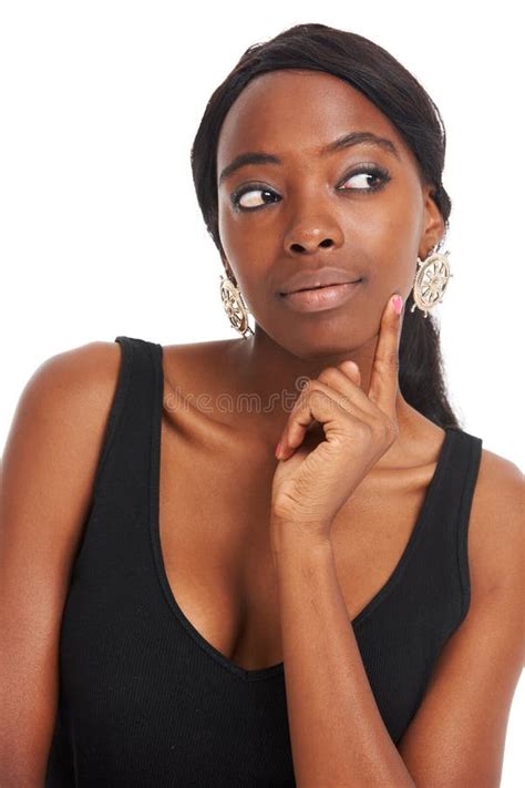 Dudar De La Idea Y Pensar Con La Cara De La Mujer Negra Para El Acuerdo