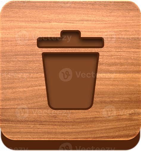wooden recycle bin button wooden icon 10976674 png