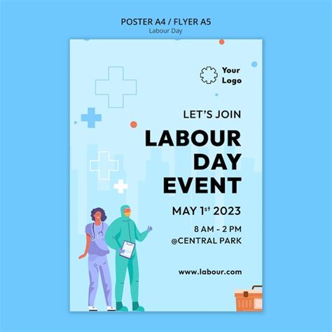 Free Psd Flat Design Labour Day Template