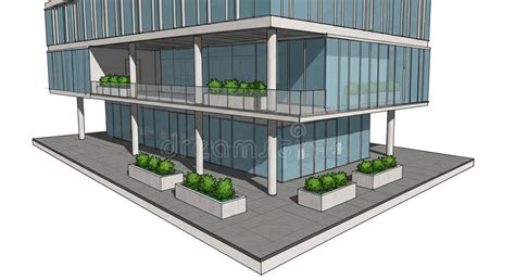 Modern Architectural Design Of A Building With A Glass Facade And