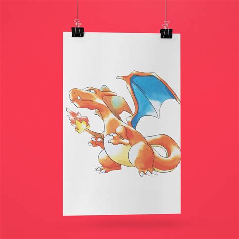 Charizard Pokemon Original Card Art Limited Edition Wall Art Hand
