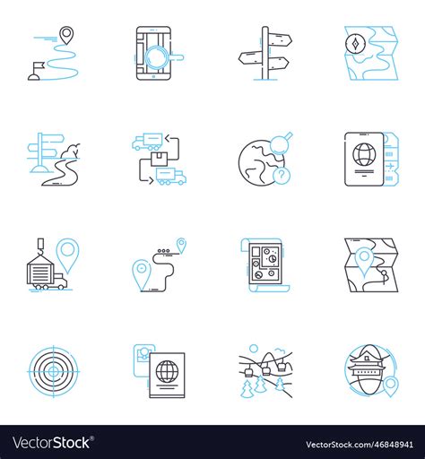 Satellite Navigation Linear Icons Set Gps Vector Image