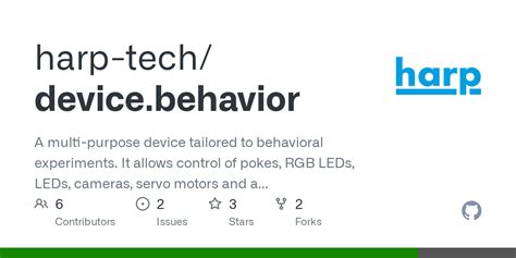 Github Harp Techdevicebehavior A Multi Purpose Device Tailored To