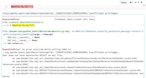 shared cluster configuration that permits `dbutils databricks