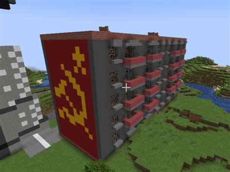 Soviet Building With A Huge Lenin Monument Rminecraftbuilds