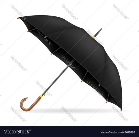 Black Classical Umbrella From Rain Stock Vector Image