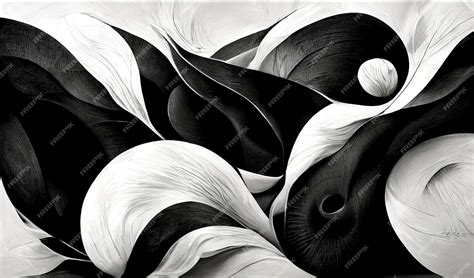 Premium Photo Modern Abstract Dynamic Shapes Black And White Background With Grainy Paper