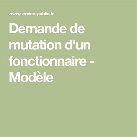 Demande De Mutation Dun Fonctionnaire Modèle De Lettre Life Mutation