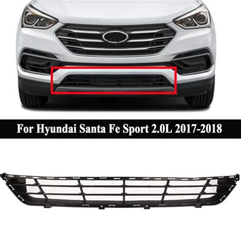 Parts Front Bumper Center Lower Grille Black For Hyundai Santa Fe Sport