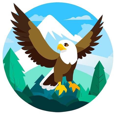 Premium Vector Cute Eagle Nature Minimalist Illustration Design