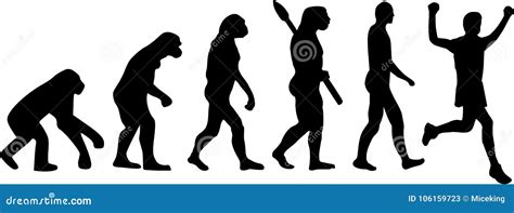 Running Marathon Evolution Stock Vector Illustration Of Ancestors