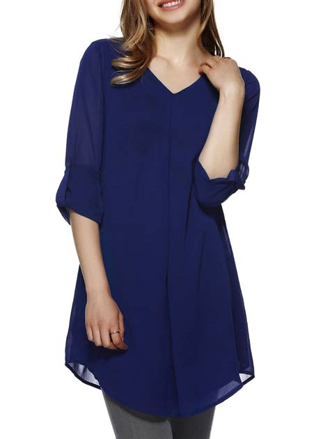 17 Off V Neck Chiffon Shirt Rosegal