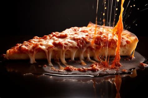 Hot And Greasy Pizza Slice Premium Ai Generated Image