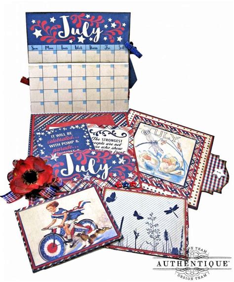 Authentique July Desk Calendar Tutorial Kathy By Design