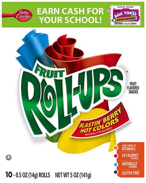 Betty Crocker Fruit Roll Ups Blastin Berry Hot Colors 10 05 Oz Rolls