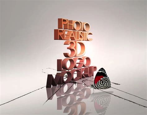 خرید و قیمت موکاپ آماده لوگو سه بعدی برجسته بصورت ایستاده با رفلکس جذاب ترب