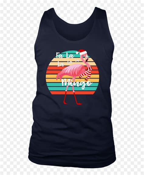 Vinage Cute Pink Flamingo Santa Hat Merry Christmas Active Tank Hd