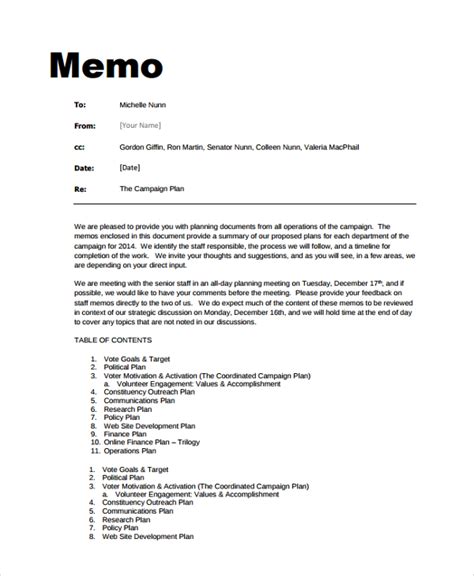 Memo Examples Marktews