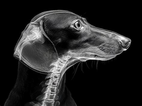 Frontal X Ray Of A Dachshund Head Grayscale Clear View Of Facial