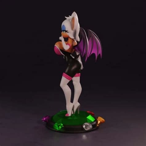 Rouge The Bat Hot Anime Sonic Fanart Modell Unbemalt 3d Gedruckt Mini