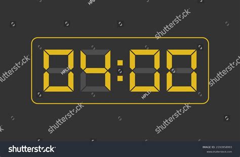 0400 Digital Clock Number Vector Illustration Stock Vector Royalty