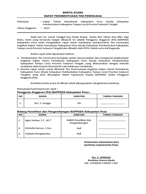 Berita Acara Rapat T Lorei Pdf