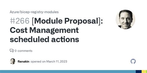 Module Proposal Cost Management Scheduled Actions · Issue 266