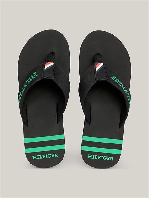 Hilfiger Monotype Logo Flip Flops Black Tommy Hilfiger