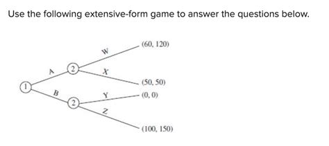 Solved Use The Following Extensive Form Game To Answer The