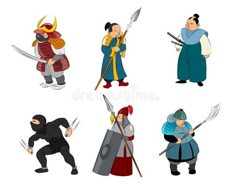 武士和ninja象 向量例证 插画 包括有 设计 例证 种族 作战 柔道 军事 日语 男人 58561074
