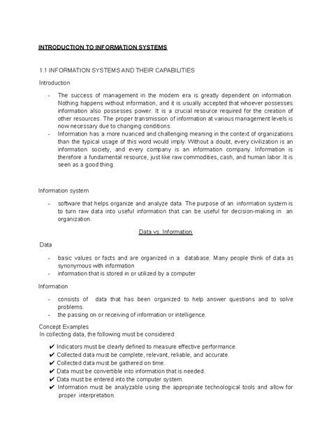 Introduction To Information Systems Introduction To Information Systems 1 Information Systems