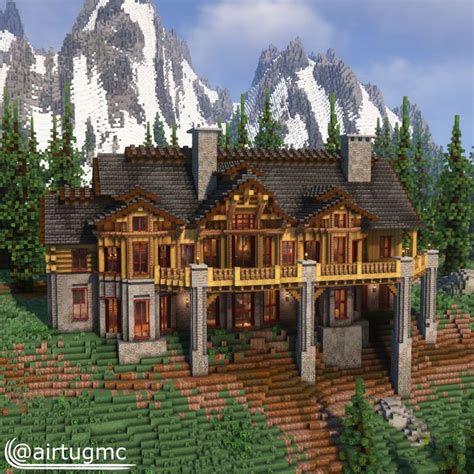 Get More From Airtugmc On Patreon Minecraft Houses Minecraft Cabin