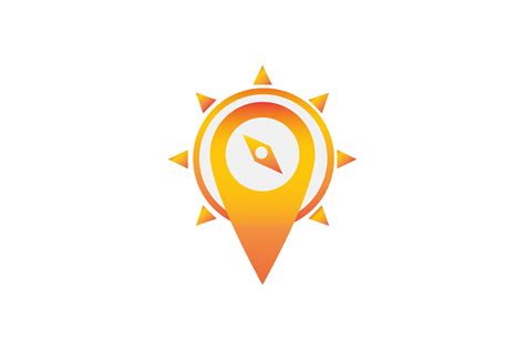 Orange Location Pin Compass Icon Vector Graphic By Sekitarief