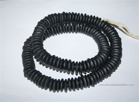 African Beads Ghana Krobo Recycled Glass Spacers Disc Doughnut