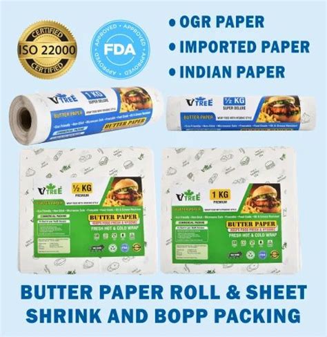 50 Gsm Vtree 1 Kg Butter Paper Shrink Packing At ₹ 170kg In New Delhi
