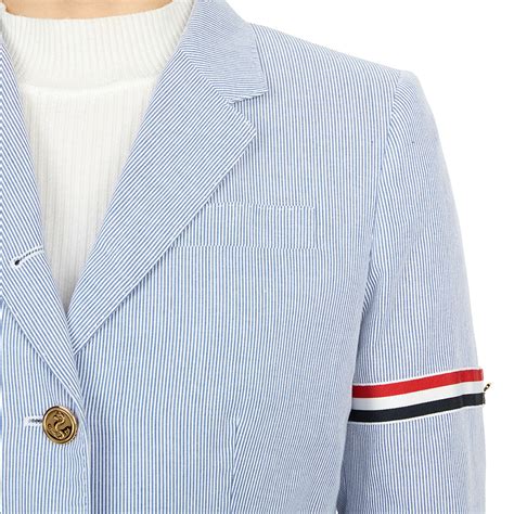 톰브라운 삼선 스트라이프 암밴드 Fbc010o 06272 415 여자 울 스포츠 자켓 코트thom Browne