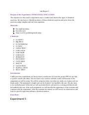 Lab Report 5 Docx Lab Report 5 Purpose Of The Experiment INTRO DATA CONCLUSION The Objective