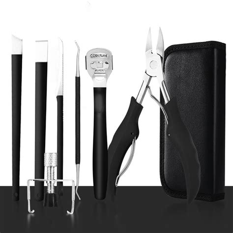 전문 페디큐어 도구 네일 클리퍼 트리머 큐티클 내성 매니큐어 교정기 픽서 풋 케어 도구 키트 캘러스 리무버풋 케어 공구
