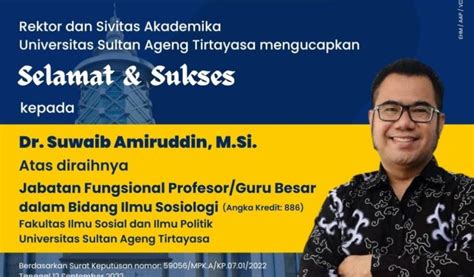 Suwaib Amiruddin Sosiolog Meraih Gelar Guru Besar Suwaib Amiruddin Foundation